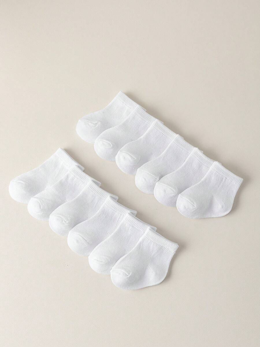 12/20 Pairs Pure White Baby Socks - Soft & Comfortable Unisex Fashion ...