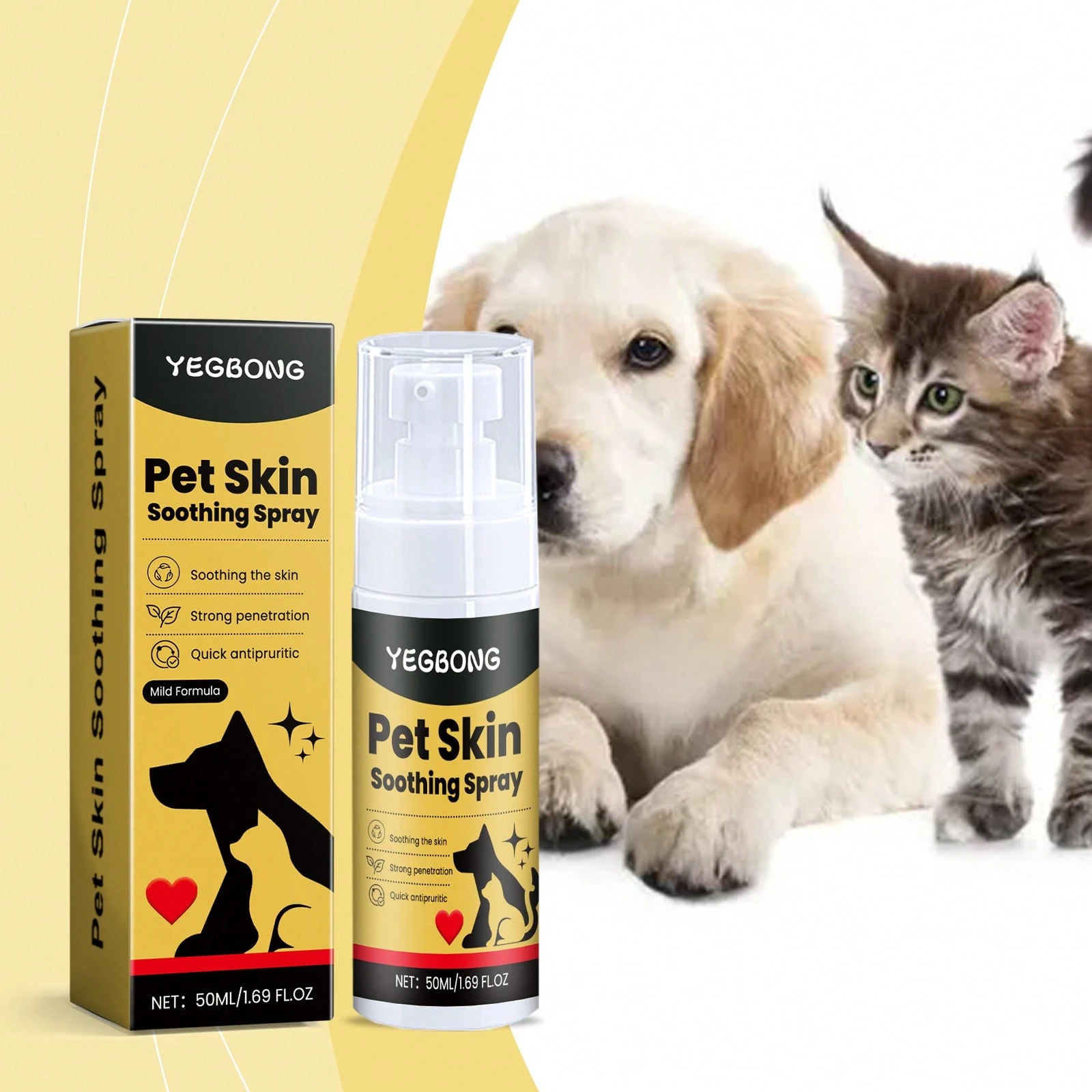 Spray de soins de la peau pour animaux de compagnie YEGBONG, avec des ...