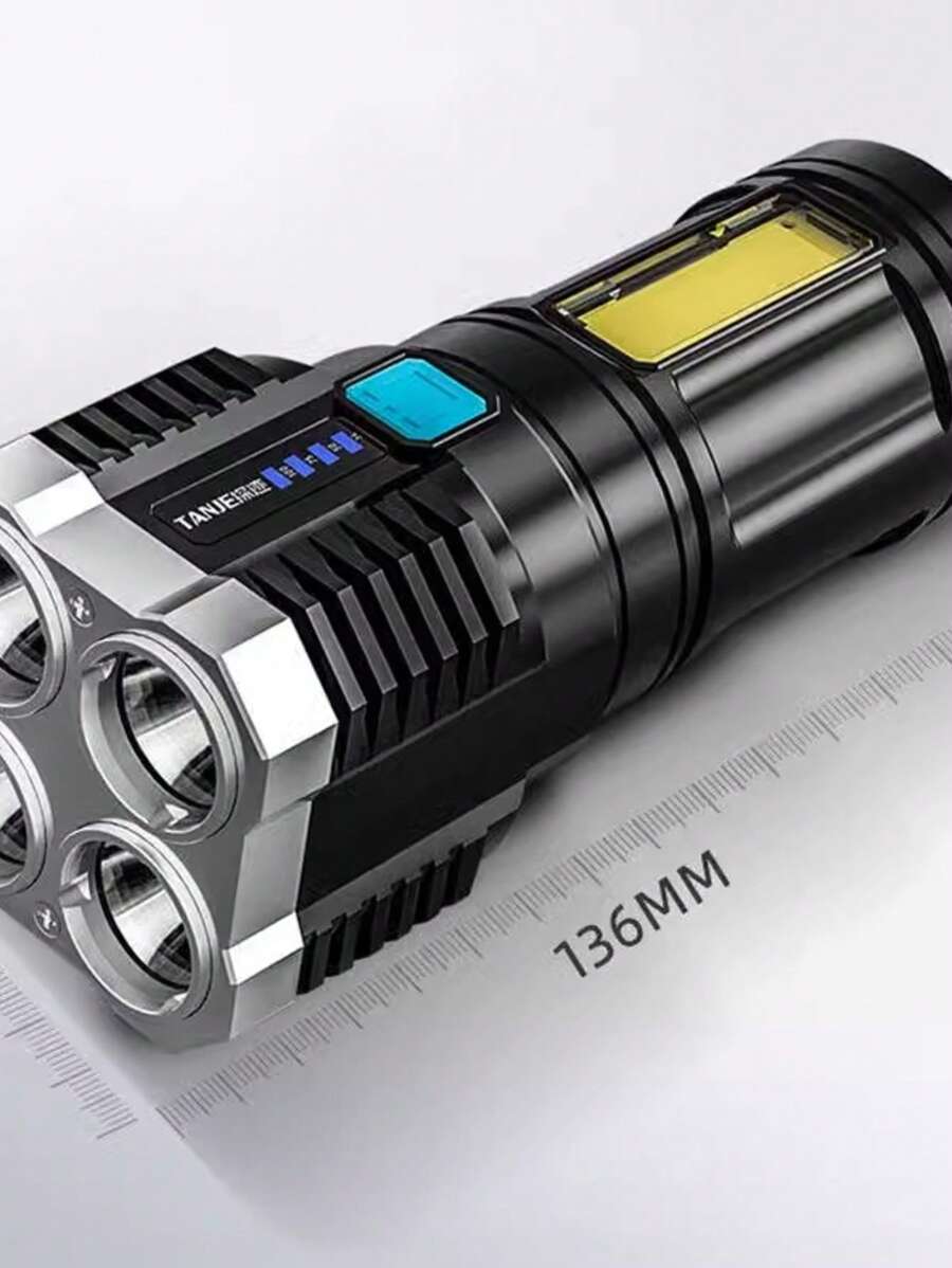 Super Powerful Led Flashlight 1500m 4 Light Usb Rechargeable Portable ...