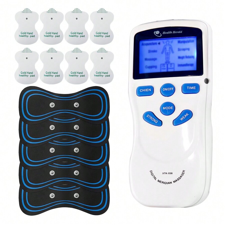 Dual Output 8 Modes 15 Levels Tens EMS Electric Muscle Stimulator ...