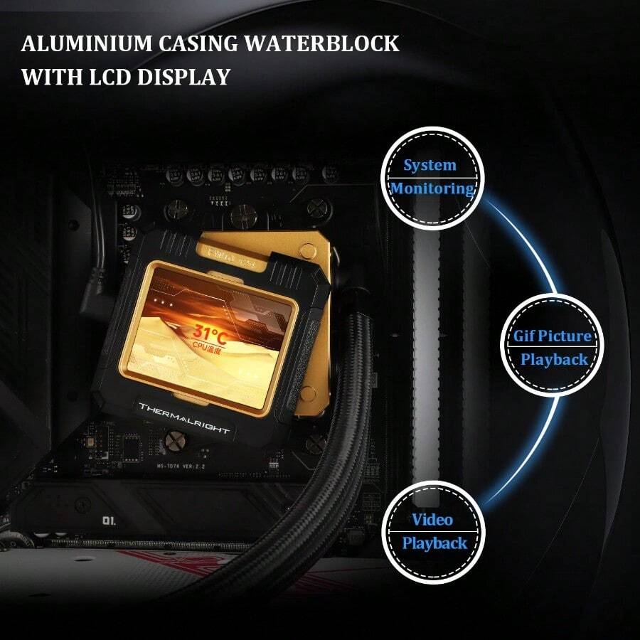 360mm AIO CPU Cooler Thermalright Black IPS LCD Screen 320x240 ...