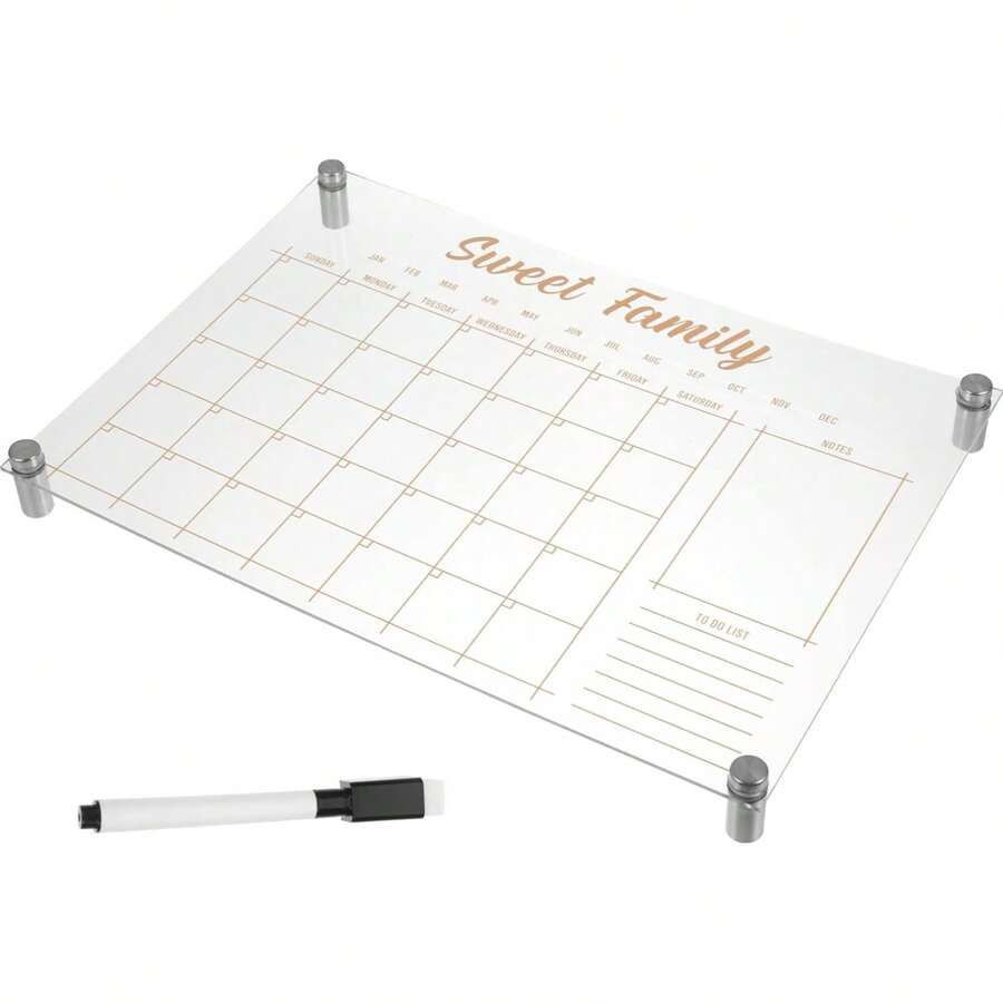 Weekly Plan Board Transparent Refrigerator Calendar Desktop Whiteboard ...