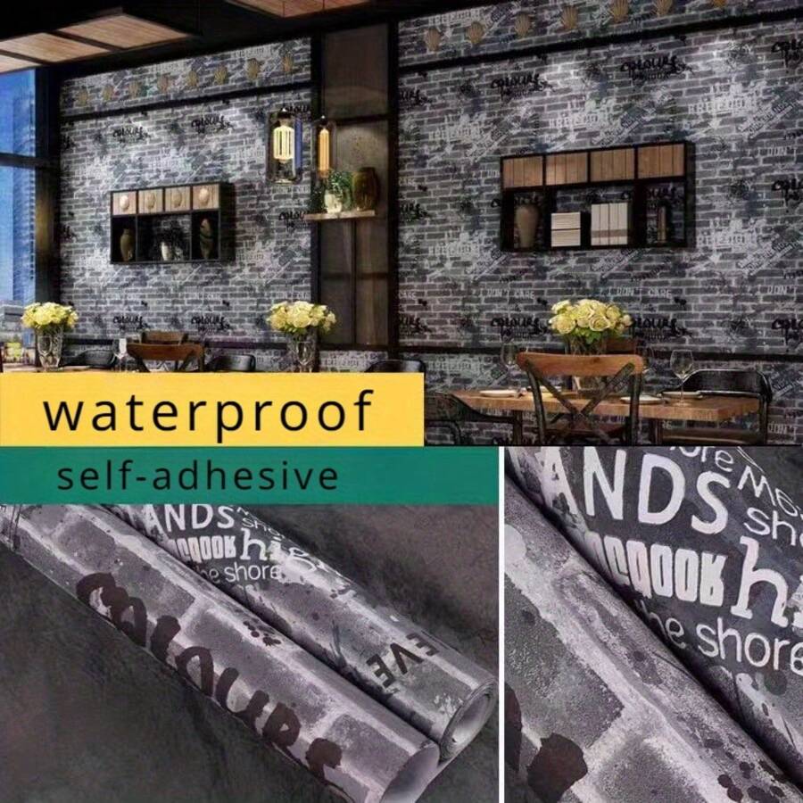 1 Roll Of Self-Adhesive Wallpaper Brick Pattern Contact Paper For ...