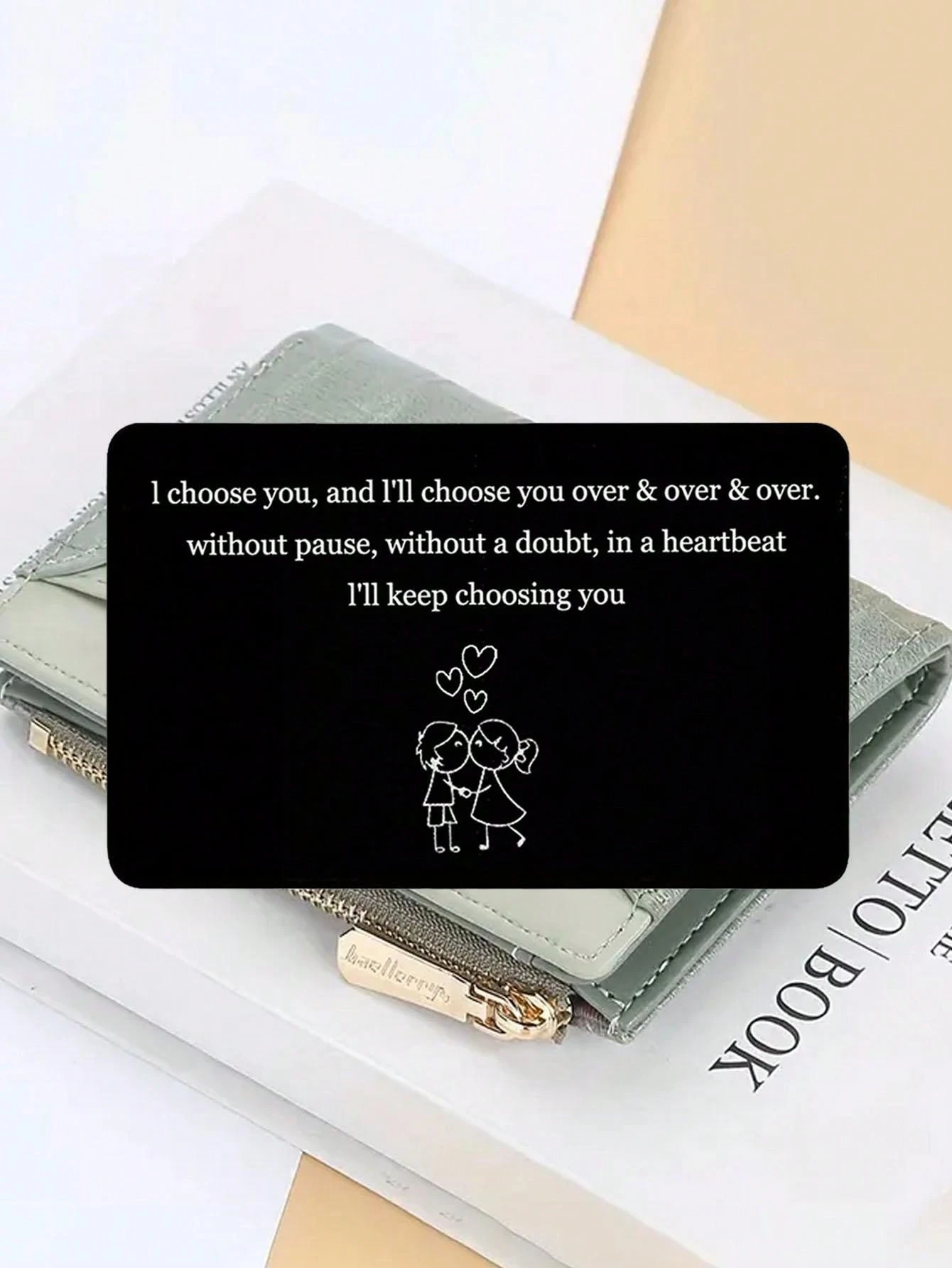 Engraved Metal Wallet Card,L'll Keep Choosing You Postcard For ...