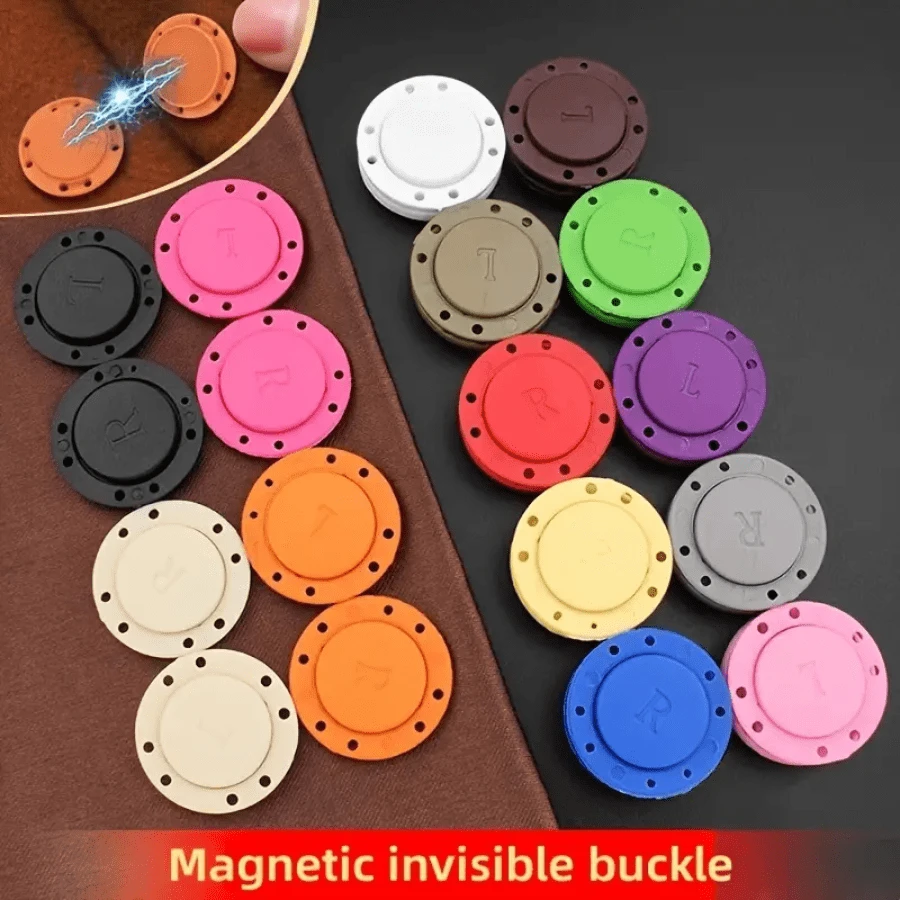 5 Pairs Invisible Magnetic Snaps - Black Plastic Sewing Buttons, For ...