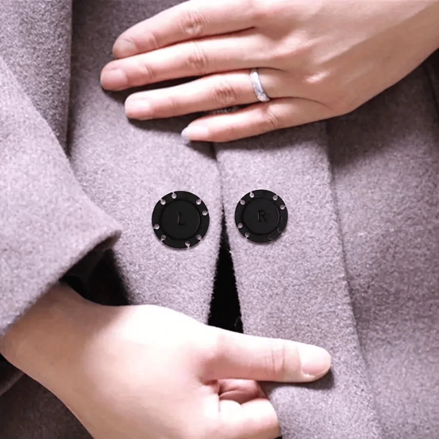 5 Pairs Invisible Magnetic Snaps - Black Plastic Sewing Buttons, For ...