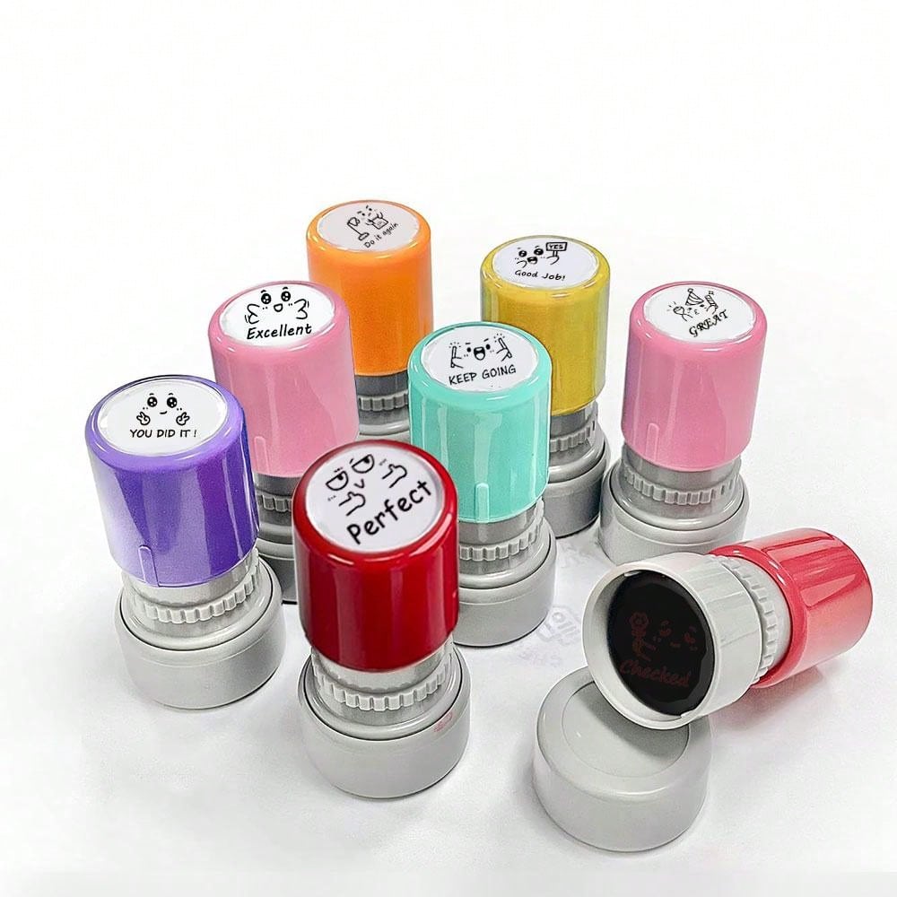 8 Pack Classroom Teacher Stamps, Grading Teacher Stamps, Colorful ...