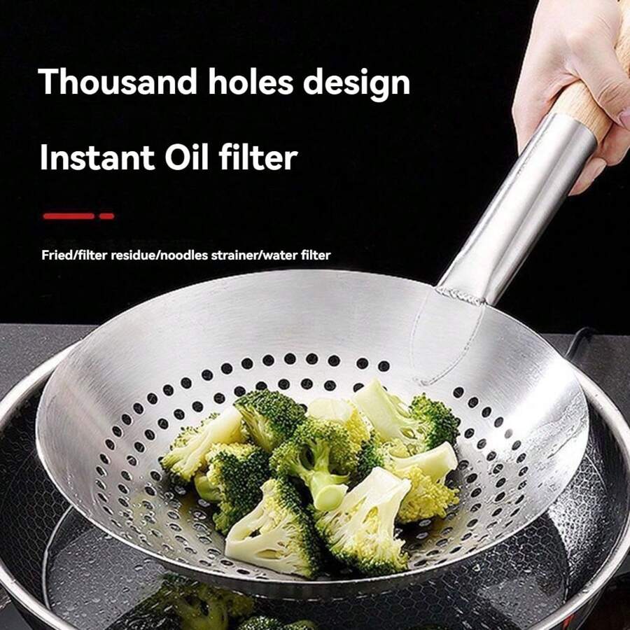 1pc Oil Skimmer Pasta Strainer 11 Inch Stainless Steel Kitchen Utensils ...