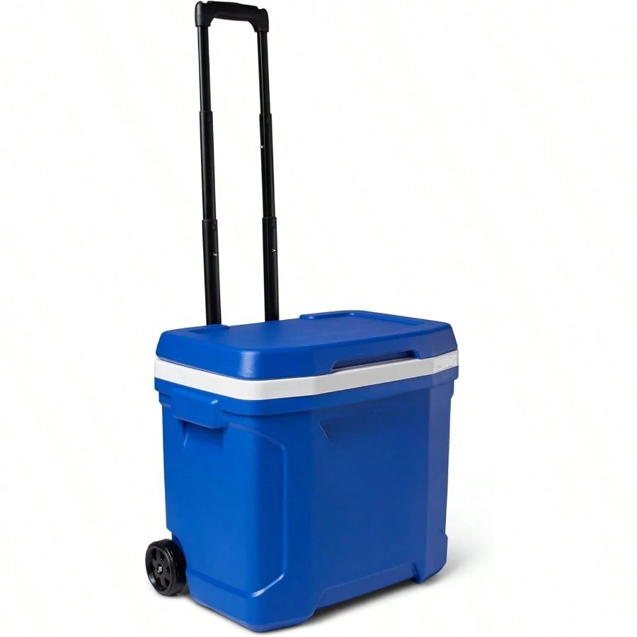 28 Qt Blue Wheeled Cooler With Locking Telescoping Handle | SHEIN USA