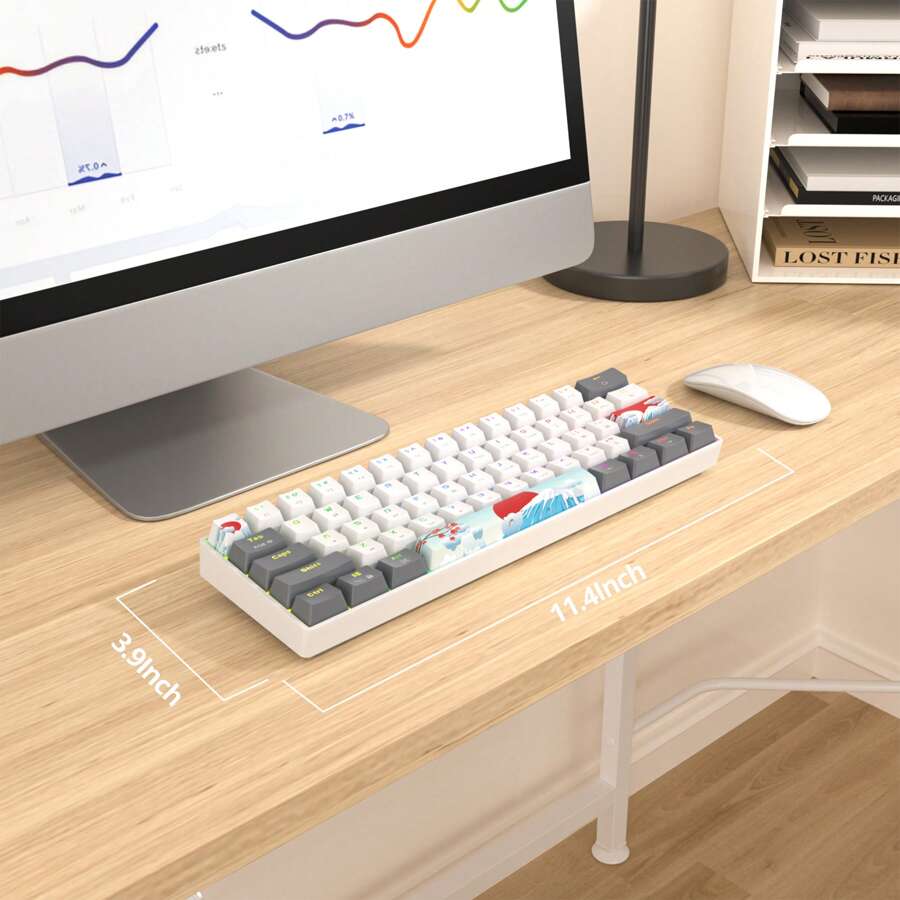 SURMEN Mechanical Gaming Keyboard 60 Percent, 61 Keys Compact ...