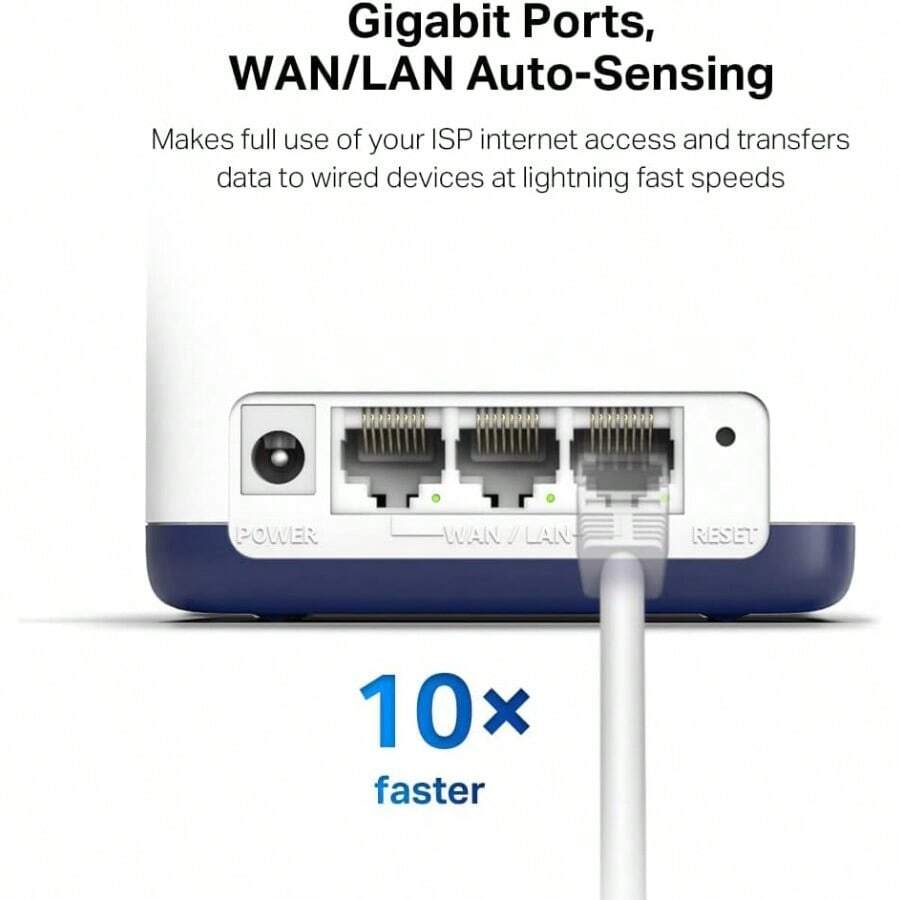 AC1900Mbps Mesh WiFi System 3-Pack Gigabit Ports WiFi Router Extender ...