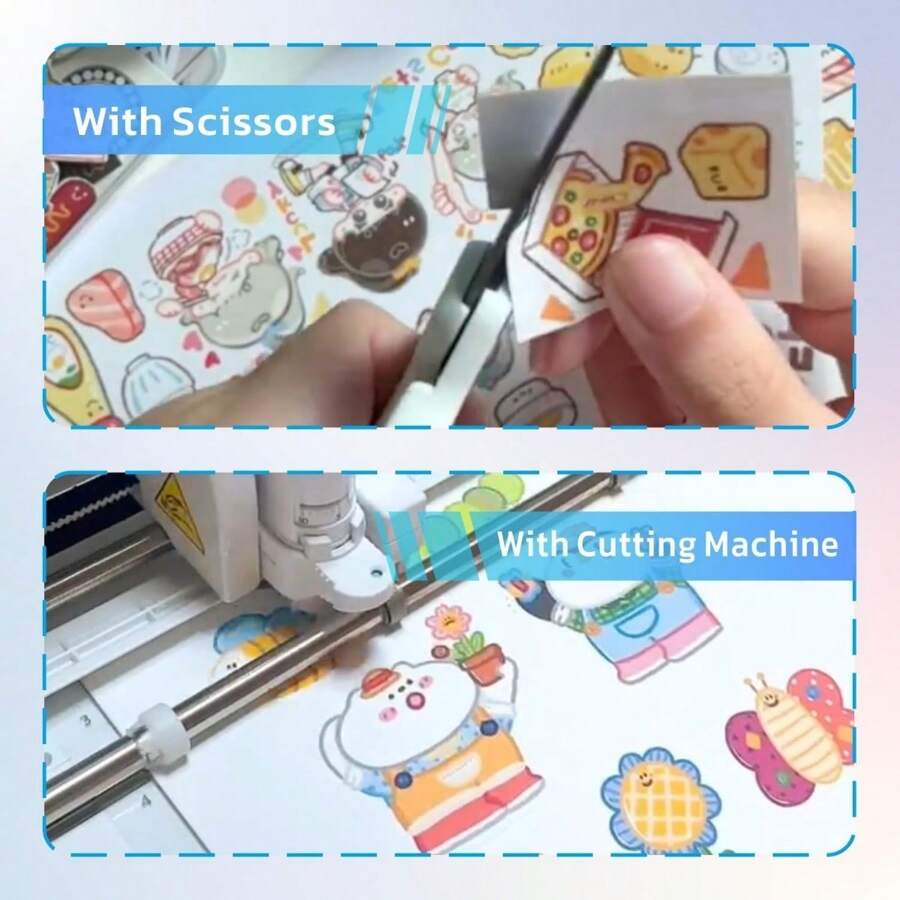 Printable Sticker Cardstock Paper,8.27''x11.69'' A4 Self Adhesive ...