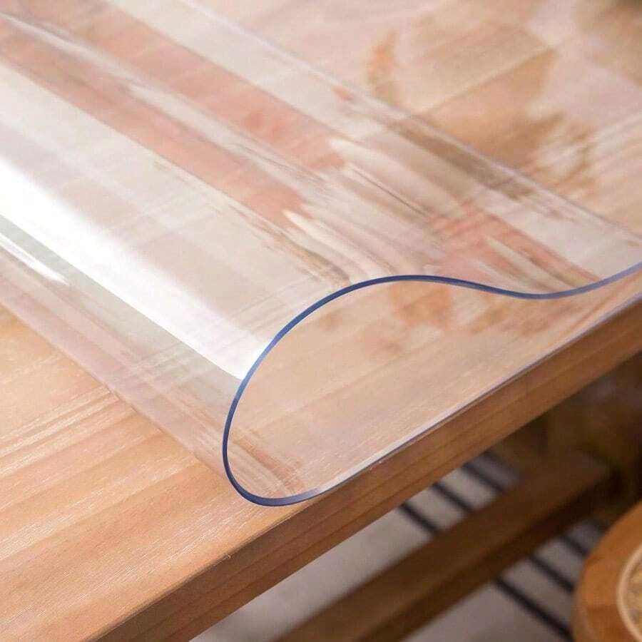 24*60in Clear PVC Table Cover Protector, 1.5mm Thick Rectangular ...