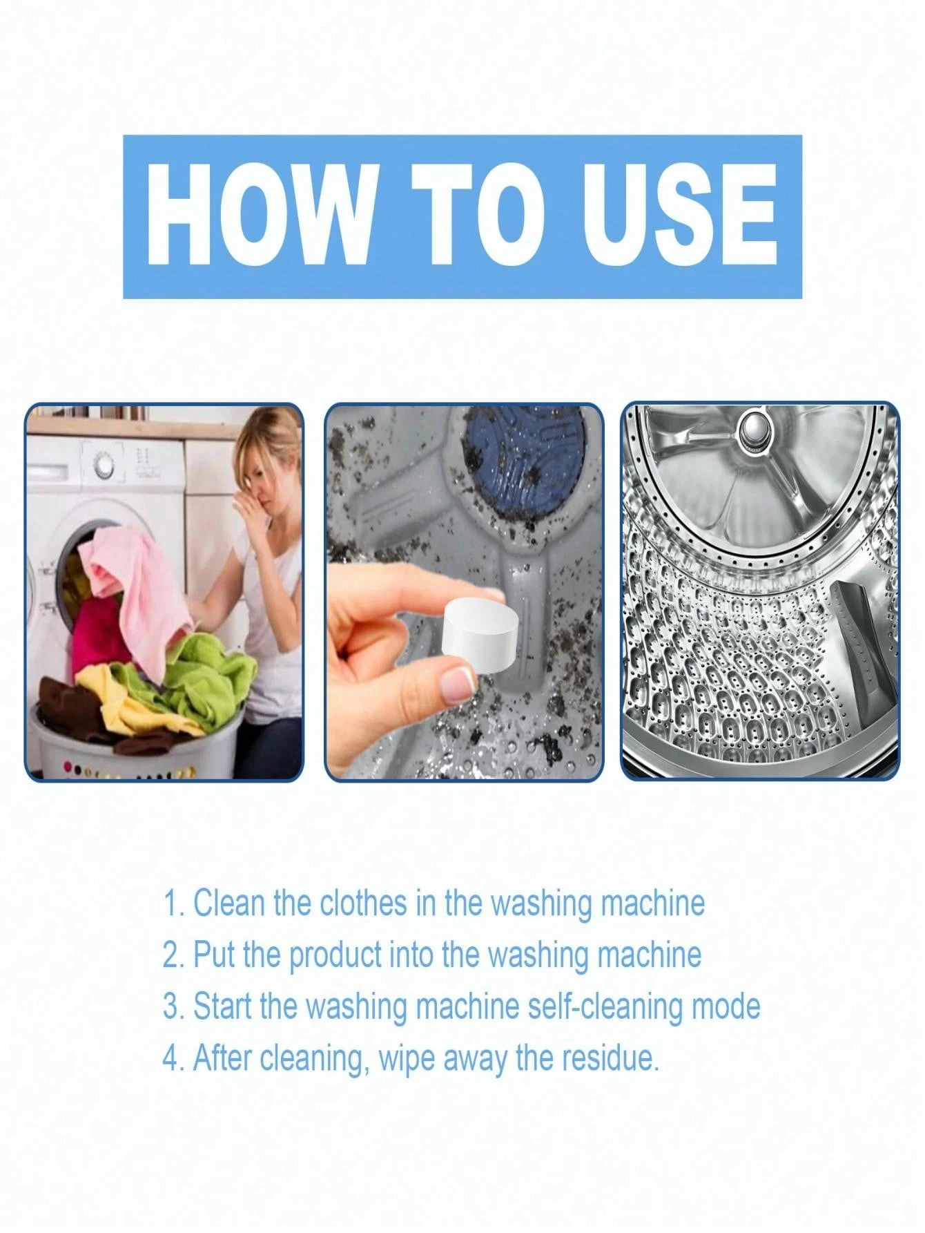 Washing Machine Cleaning Sheet Automatic Drum-Type Dirt Cleaning And ...