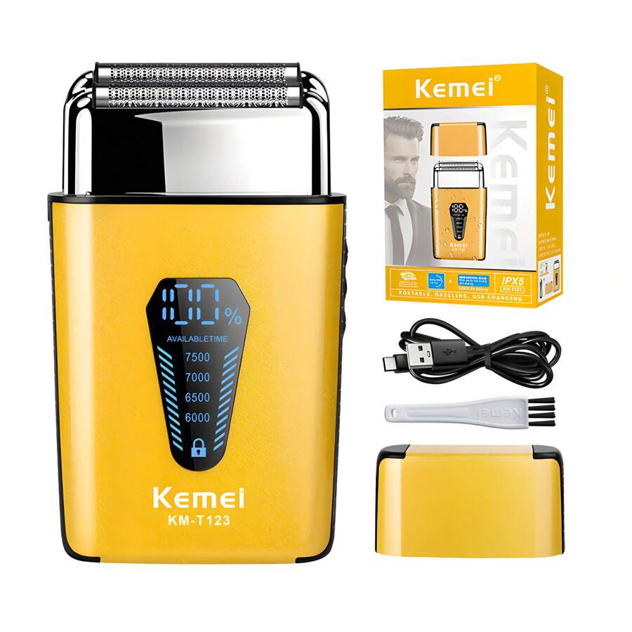 Kemei ケメイ プロフェッショナル 電気シェーバー、8500RPM ヘアトリマー、ミニLCD メンズ電気シェービングマシンKM-T123 | #SHEIN新生活応援セール
