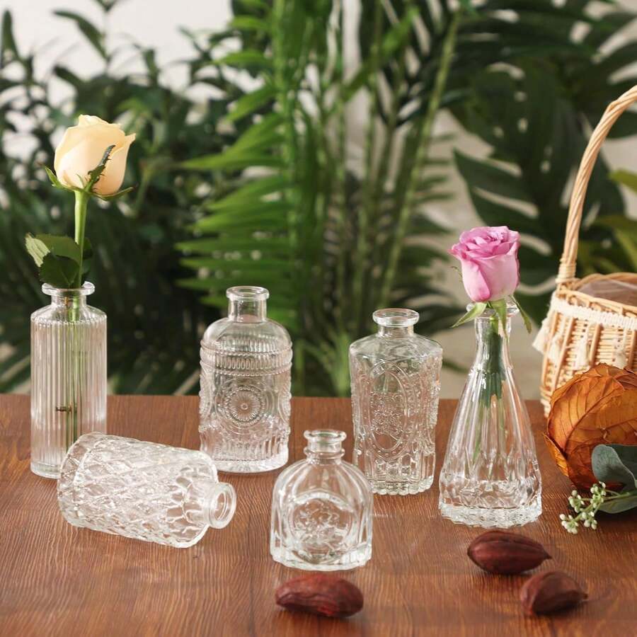 Superlele 22/36pcs Glass Bud Vase Set, Small Vases For Flowers, Clear ...