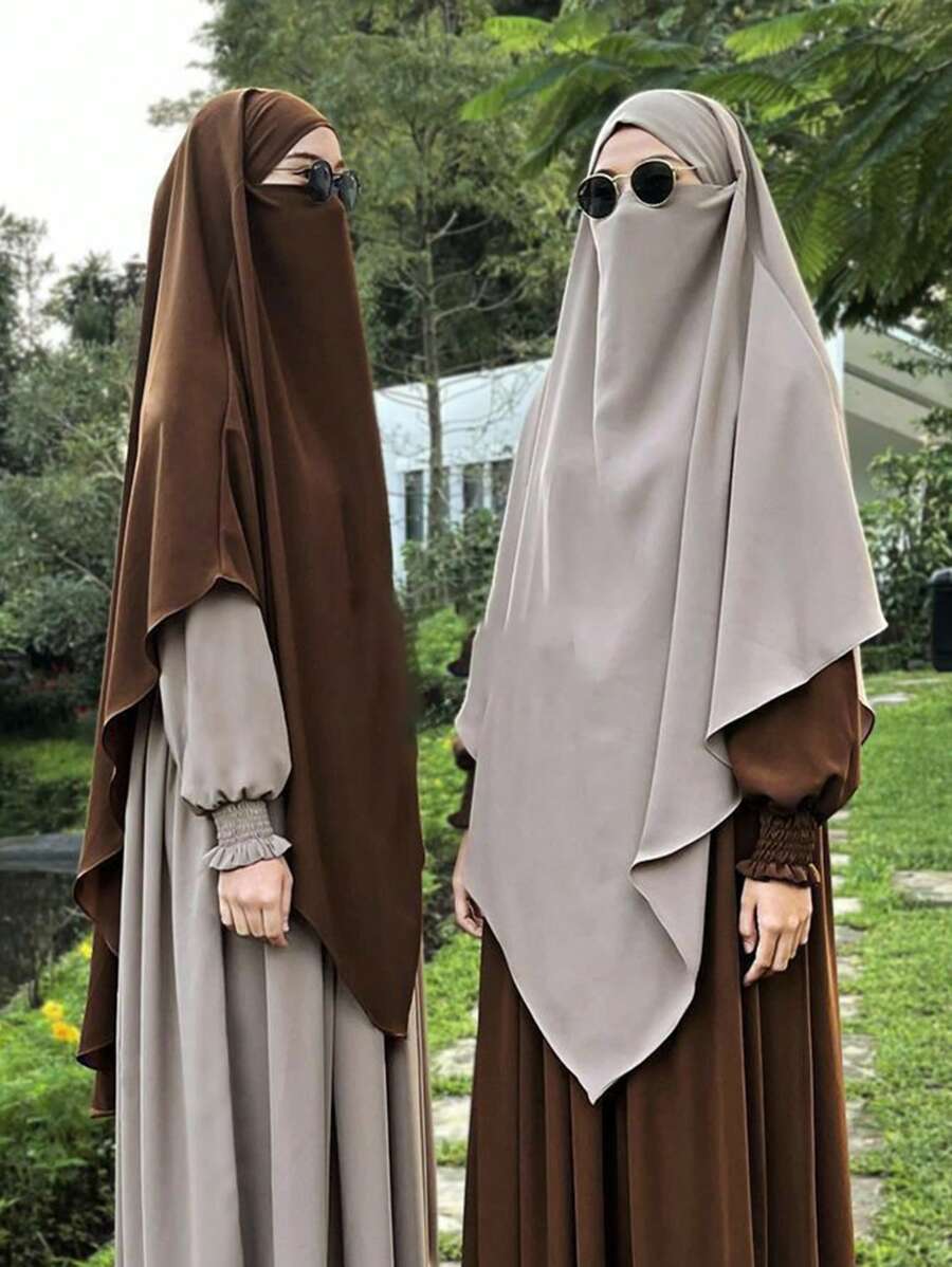 1pc Women Casual Soft Solid Color Single Layer Head Scarf, Chador ...