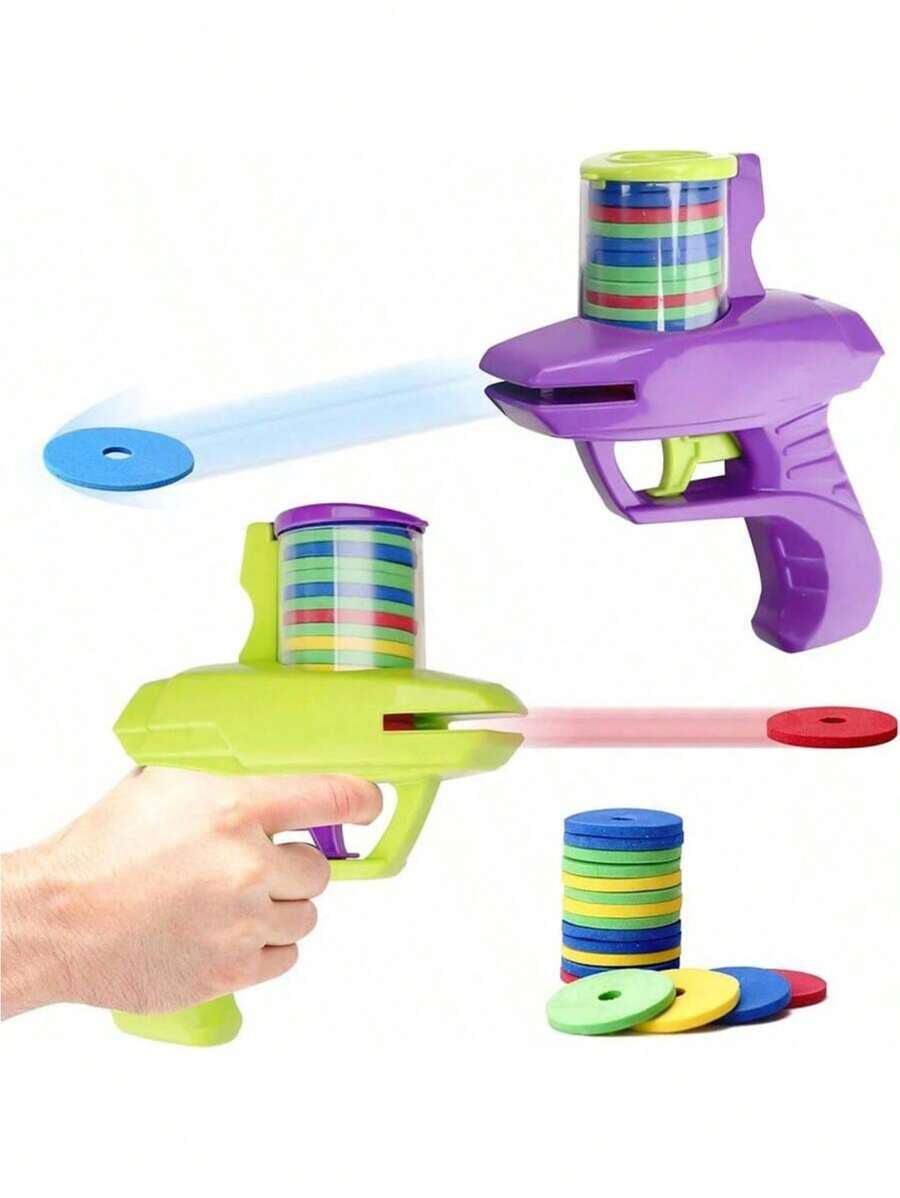 1pc Random Colors Turnip Gun Shooting Flying Disc Toy Soft Projectile ...