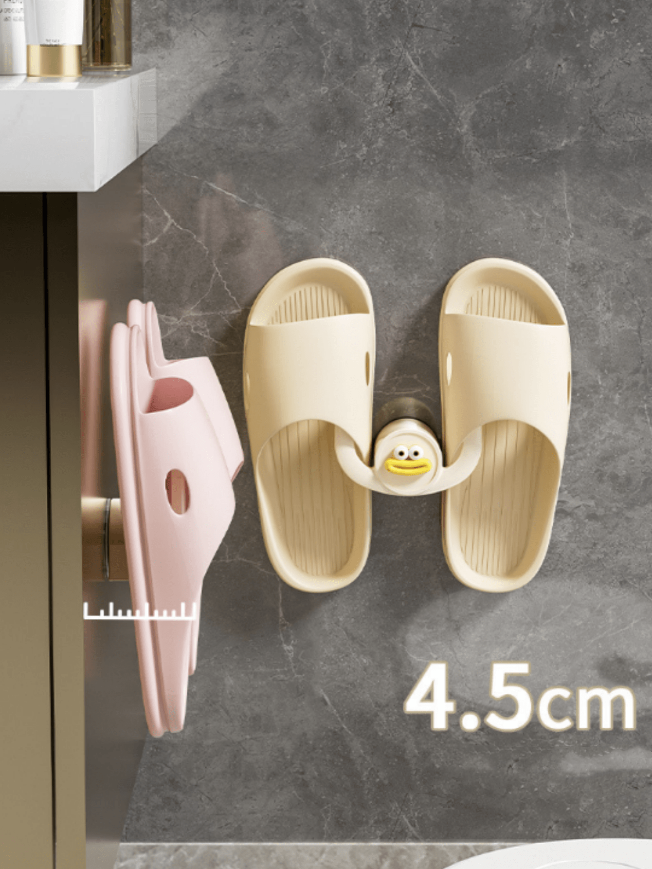 Bathroom Slipper Rack, Wall Mounted, No Nail Glue, No Hole Punching ...