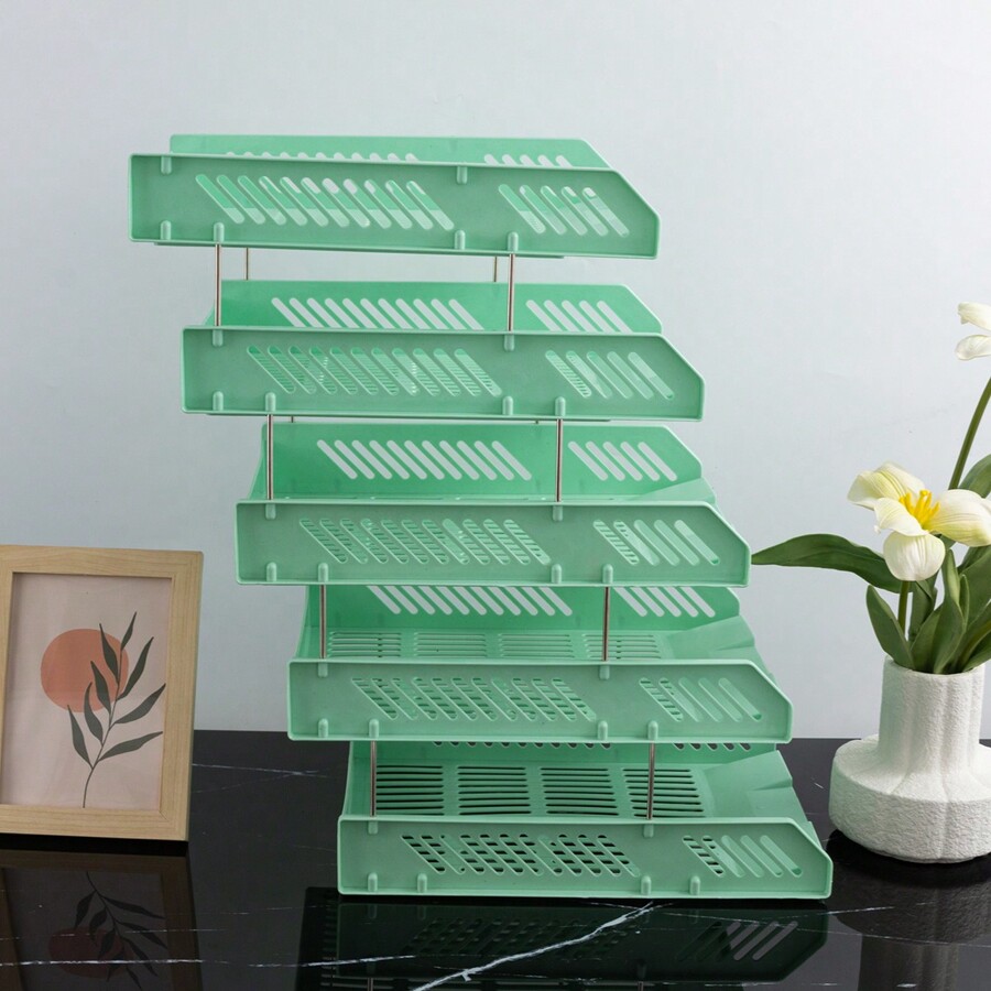 5-Layer Plastic File Tray, Desk Organizer For Office Supplies ...