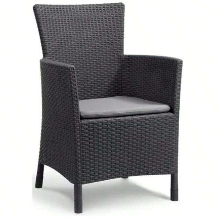 Keter Iowa 3-Piece Rattan Effect Storage Table Balcony Bistro Set ...