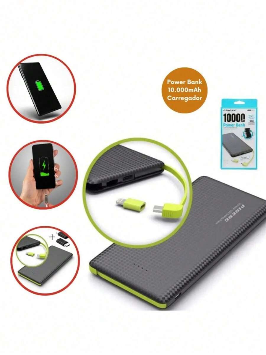 Pineng Power Bank 10,000mah IPhone V8 Portable Charger | SHEIN USA