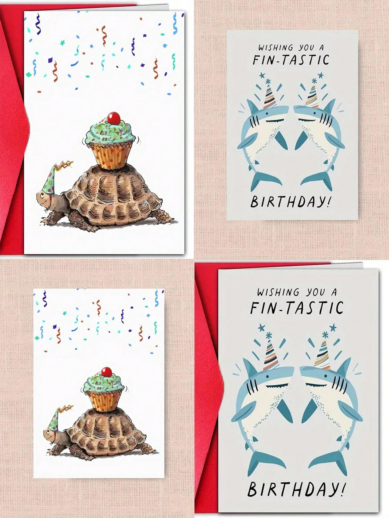 1pc Cute Birthday Cards For Sisters, Friends - Funny Animal Puns ...