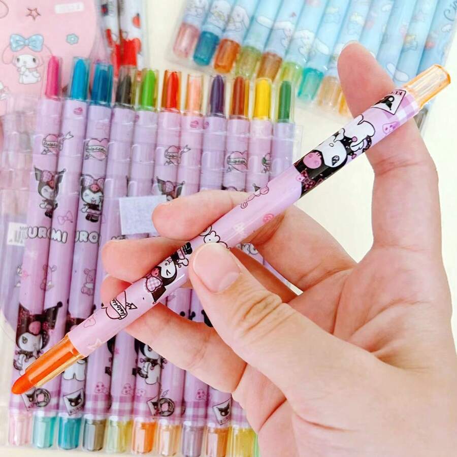 Sanrio 10-Color Sanrio Kuromi Cute Design Ballpoint Pen, High Aesthetic Value For Students ...