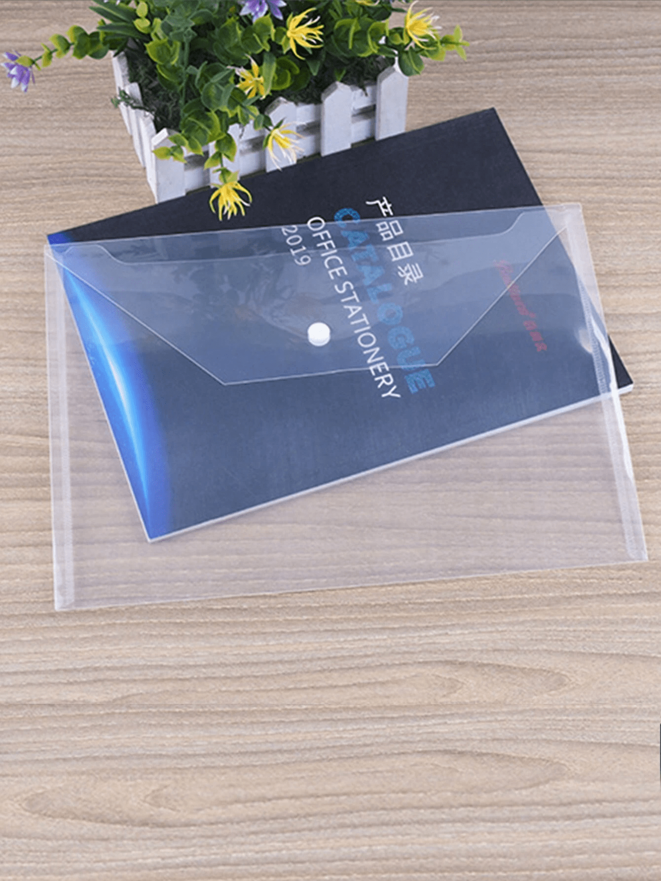 10pcs A4 Transparent Plastic Envelope Folder With Label Pocket ...