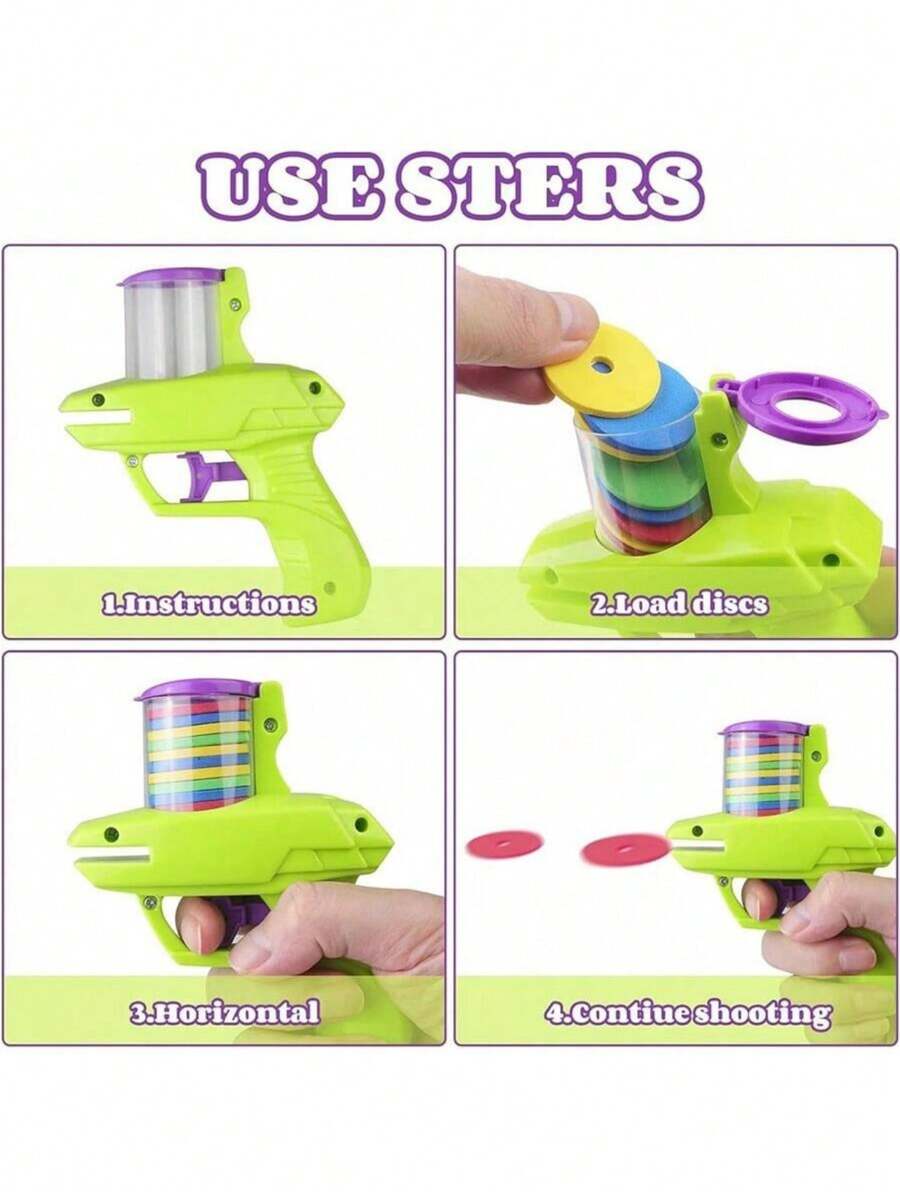 1pc Random Colors Turnip Gun Shooting Flying Disc Toy Soft Projectile ...