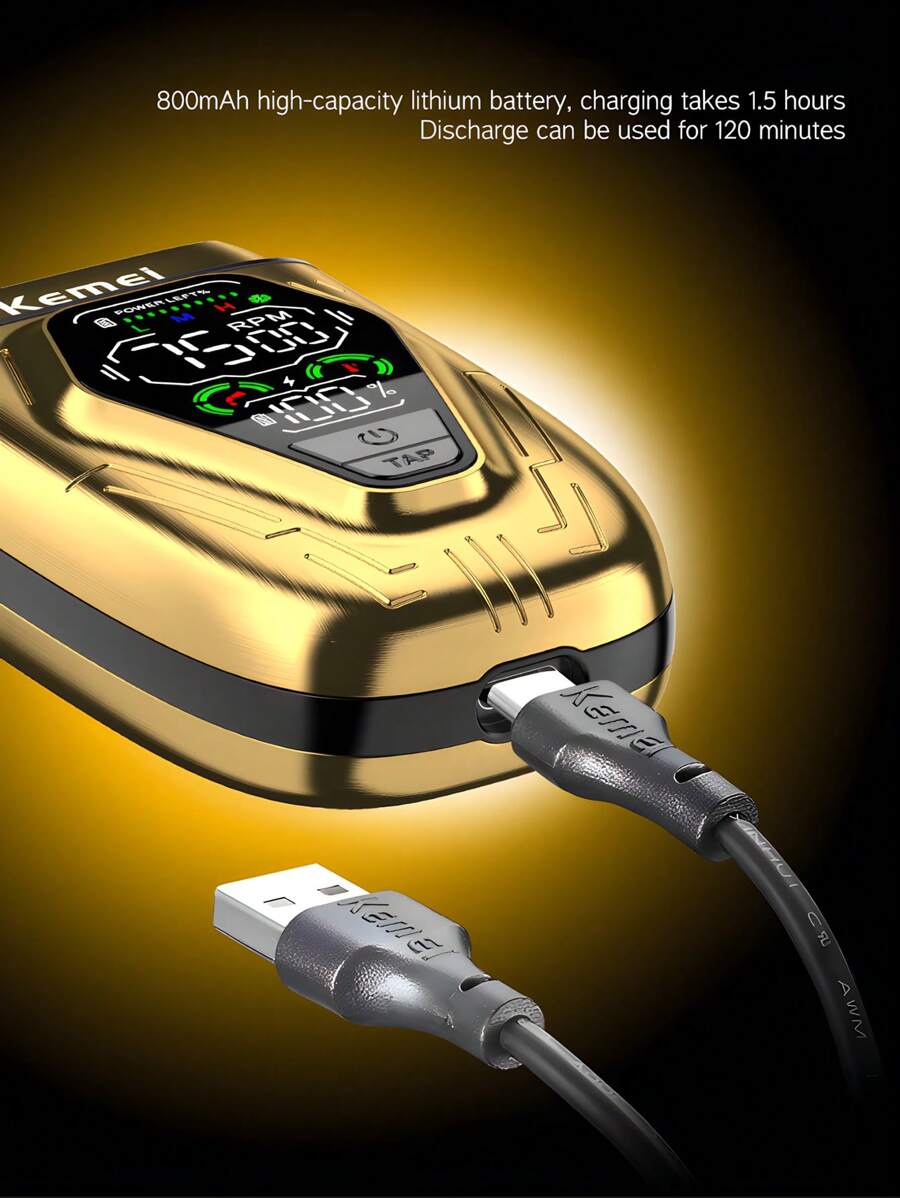 Kemei KEMEI Km-T360 Rechargeable Men Foil Shaver Salon Electric Double ...