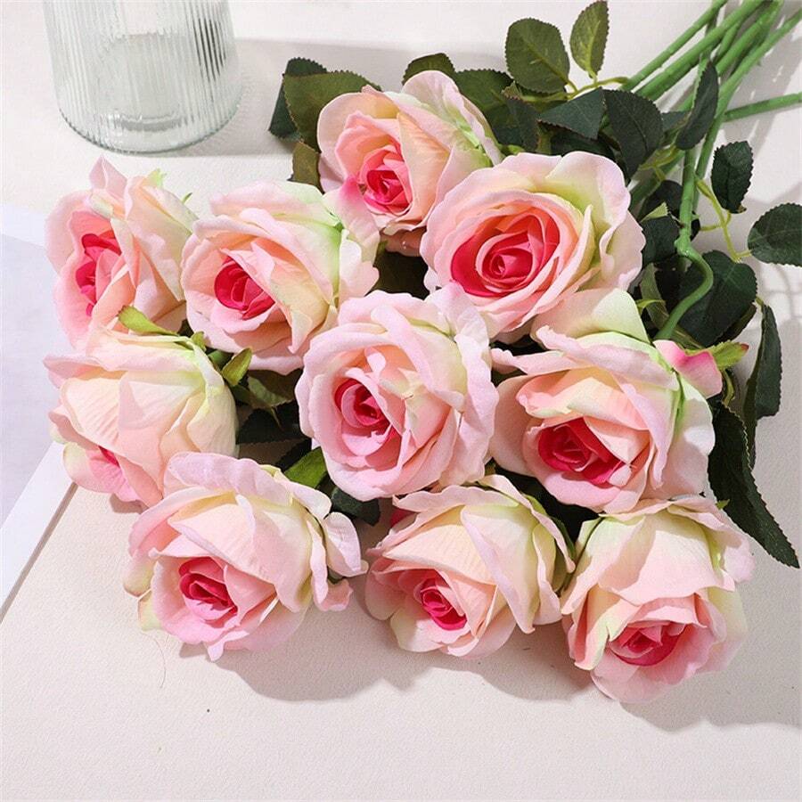 Artificial Rose Flower Silk Roses Bouquet DIY Floral Arrangements ...