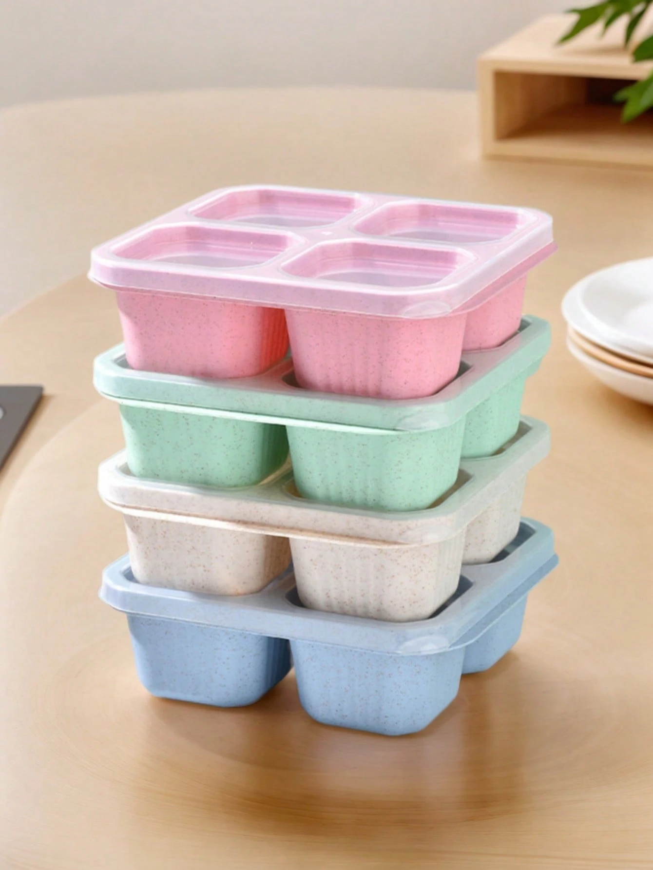 1pc Random Color Snack Containers, Divided Bento Lunch Box With ...