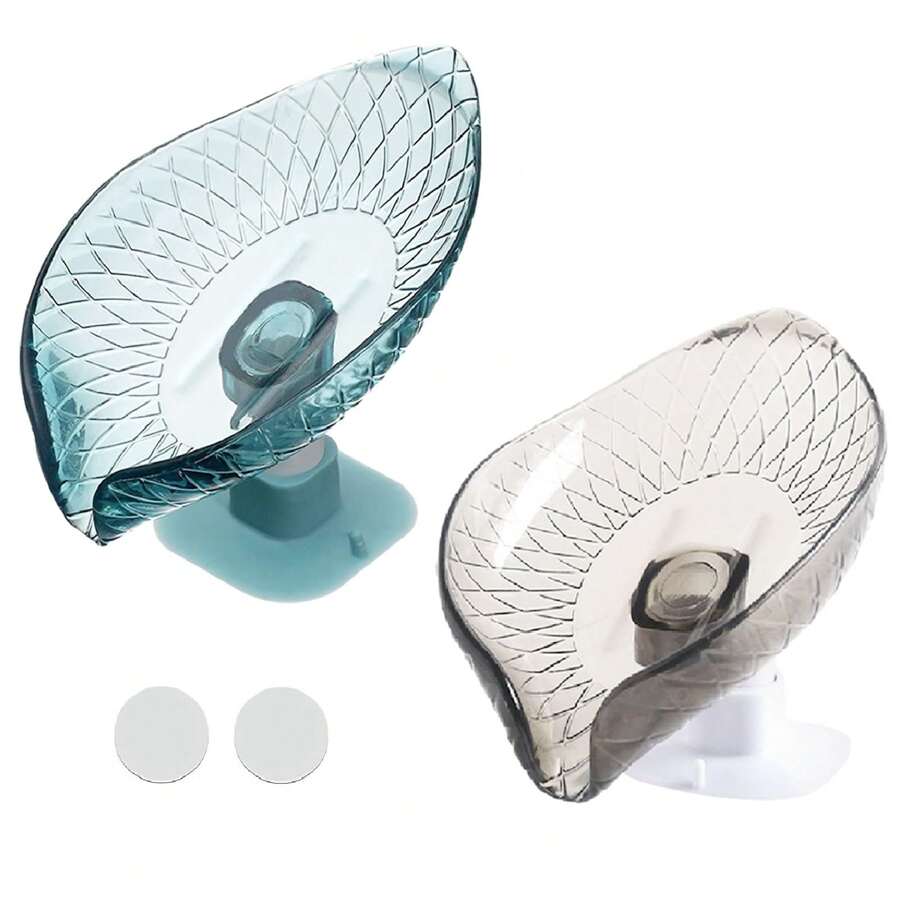 2pcs/4pcs New Leaf Shaped Suction Cup Soap Dish, Wall Mounted Bathroom ...