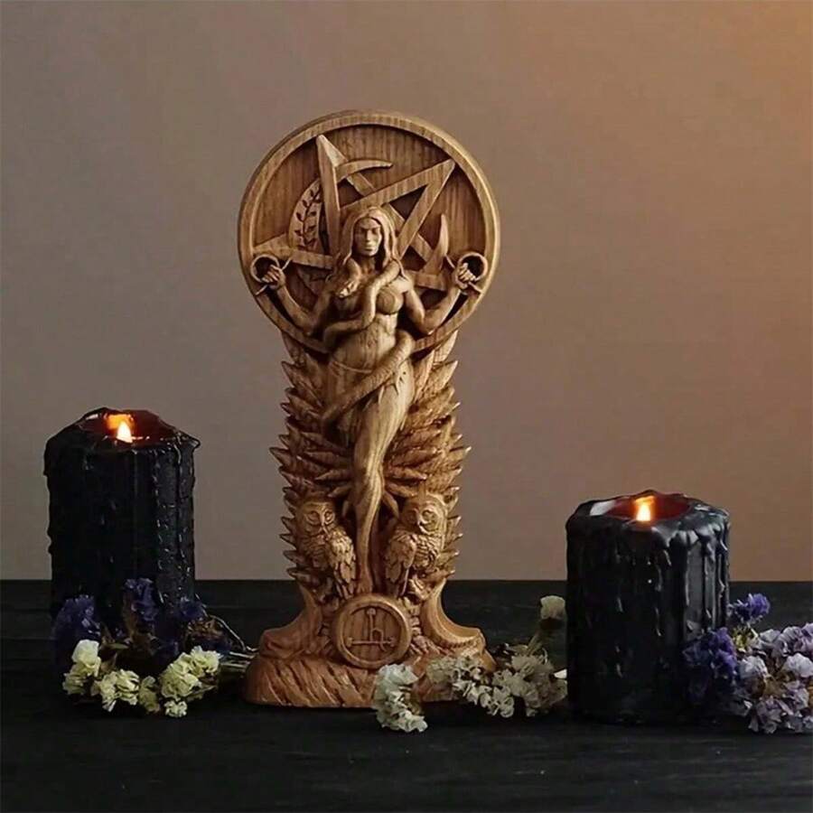 1pc Goddess Sculpture, Western Female Goddess Sculpture, Sumerian Witch ...