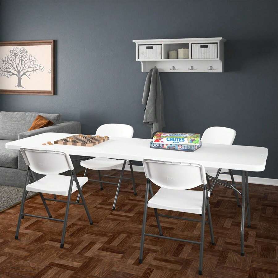 8 Foot Centerfold Folding Table White | SHEIN USA