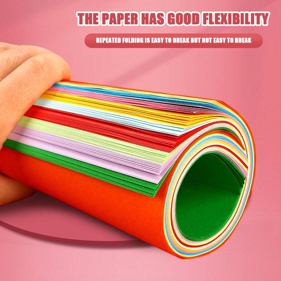 100 Sheets Colored Origami Paper, Thick Craft Paper For Students ...