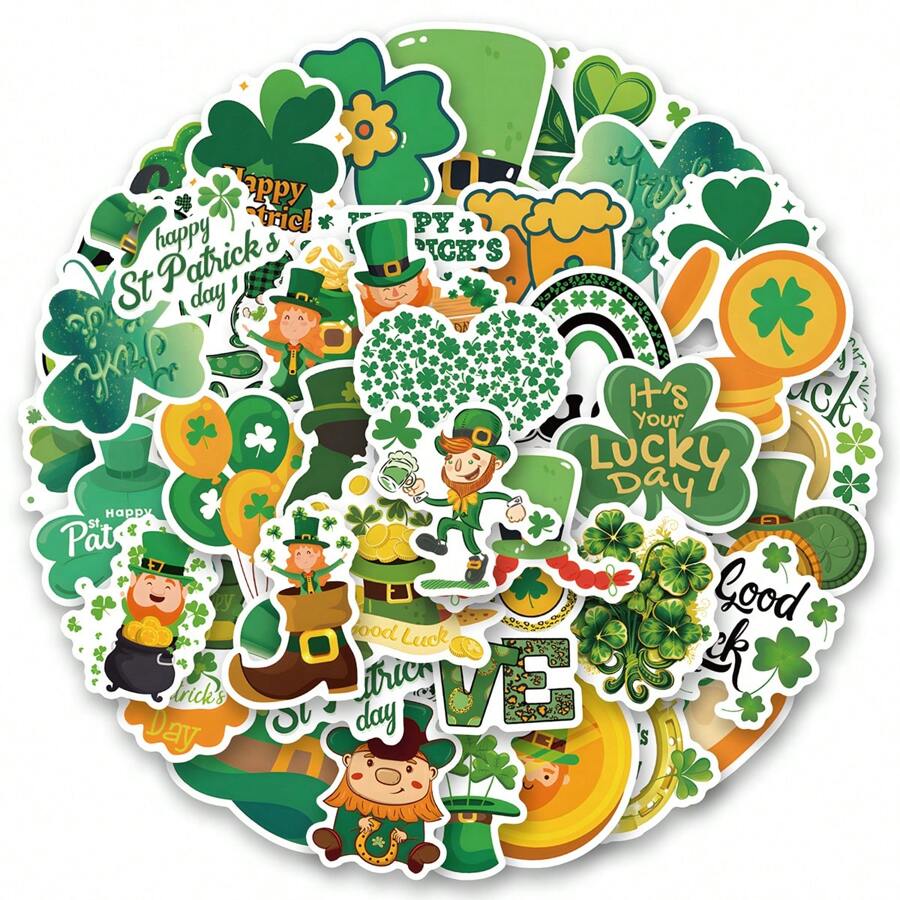 50PCS Four Leaf Clover Stickers Vinyl Aesthetics Stickers For ...