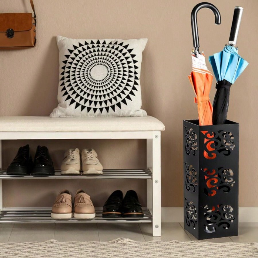 Metal Umbrella Stand, Square Cane Holder, Freestanding Rain Collection ...