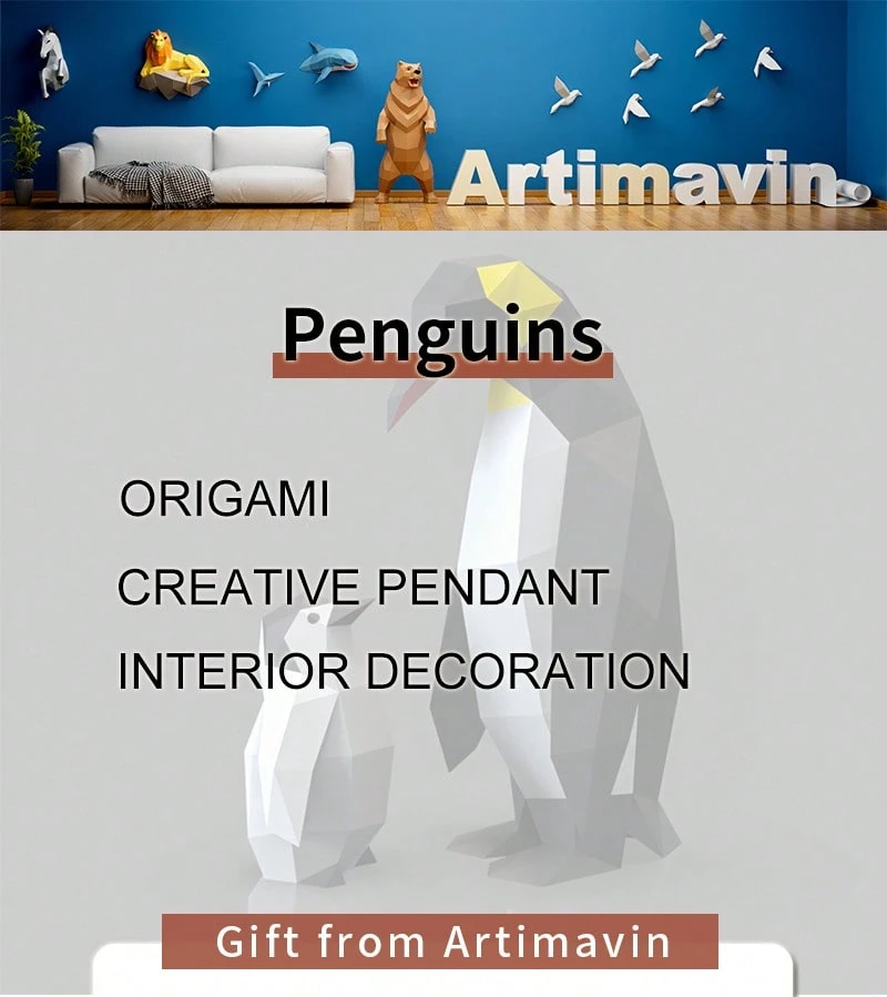 Artimavin Penguin Mother And Son Three-Dimensional Origami Handmade ...