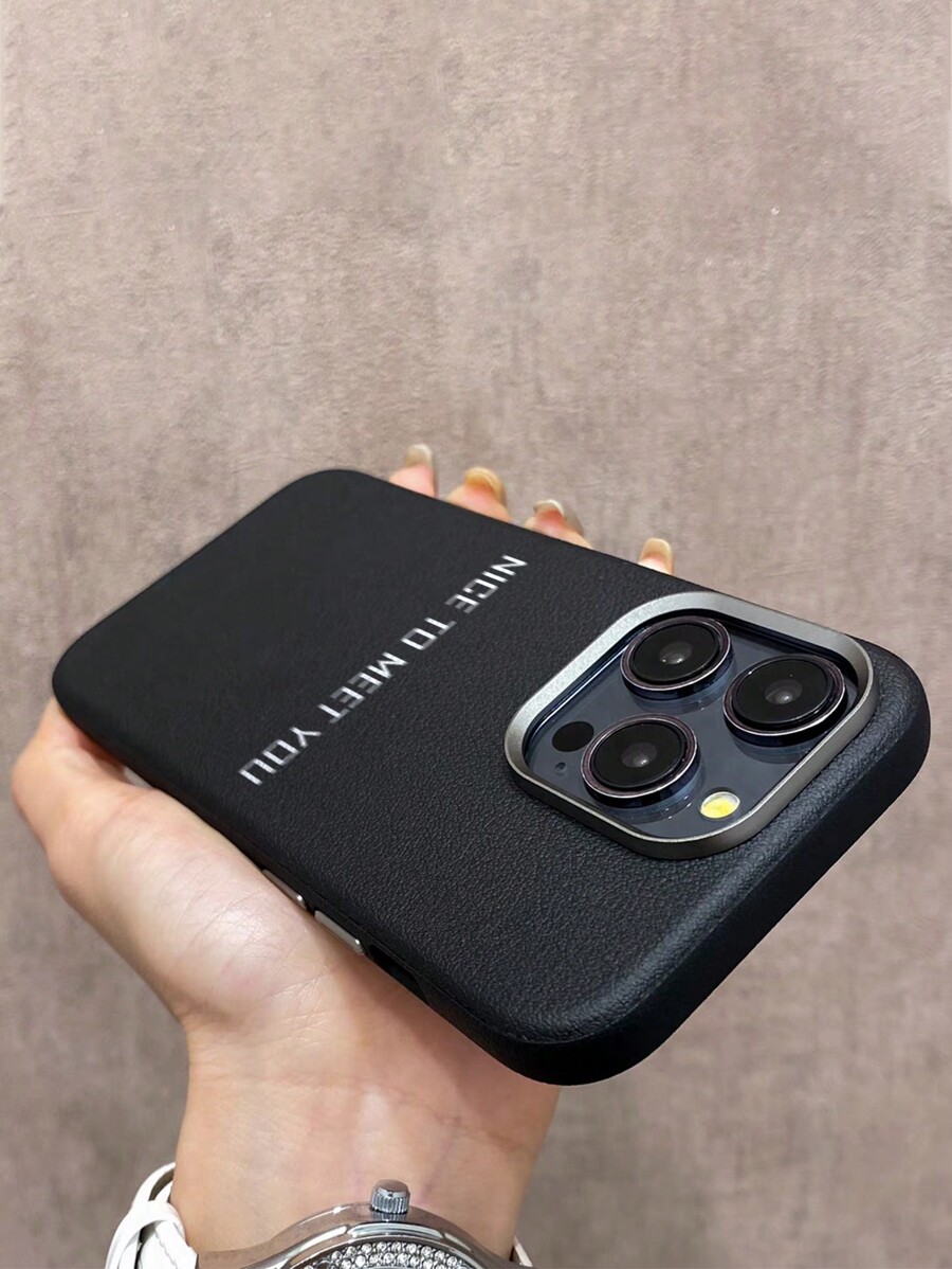 Metal Leather Texture Painted Shockproof Phone Case Cover For Apple IPhone 15, P16, P16 Pro Max ...