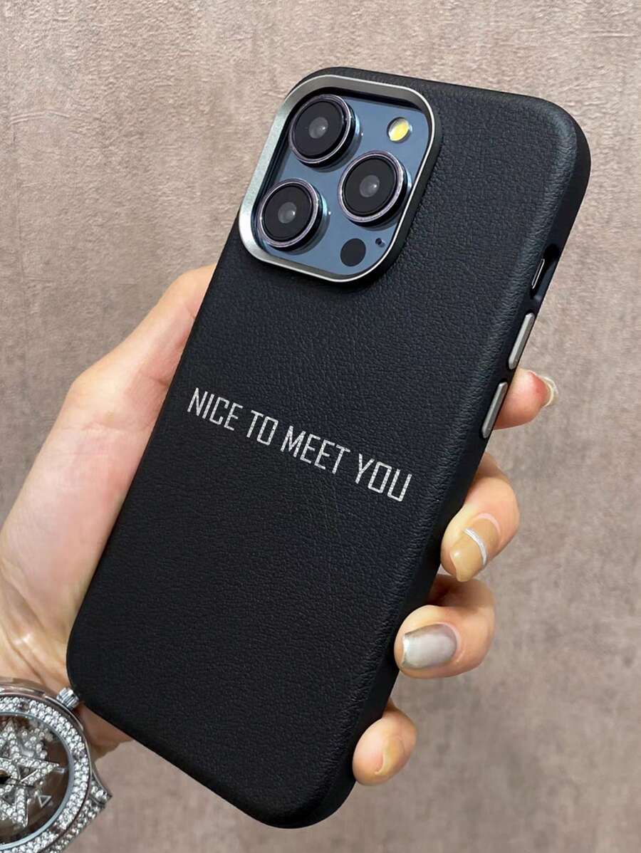 Metal Leather Texture Painted Shockproof Phone Case Cover For Apple IPhone 15, P16, P16 Pro Max ...