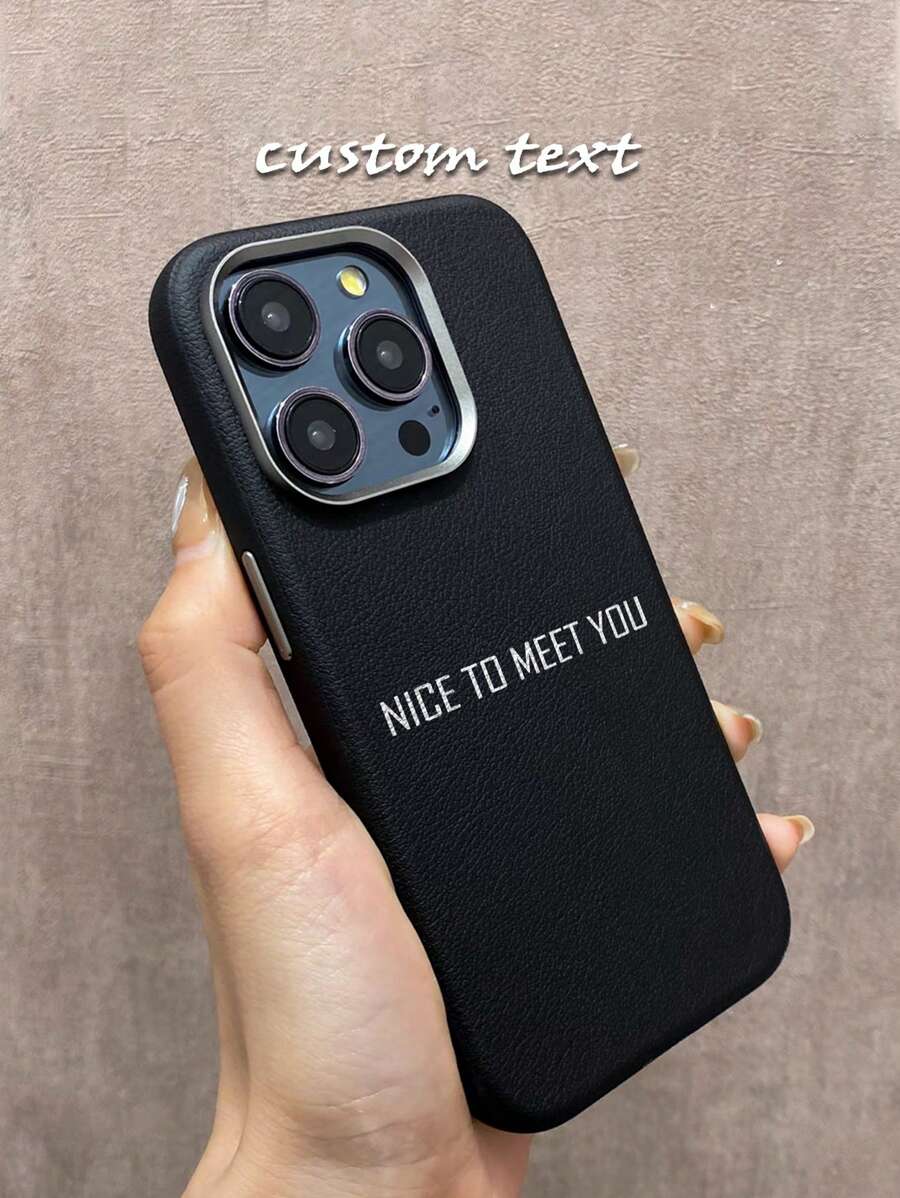 Metal Leather Texture Painted Shockproof Phone Case Cover Compatible With IPhone 15, P16, P16 ...