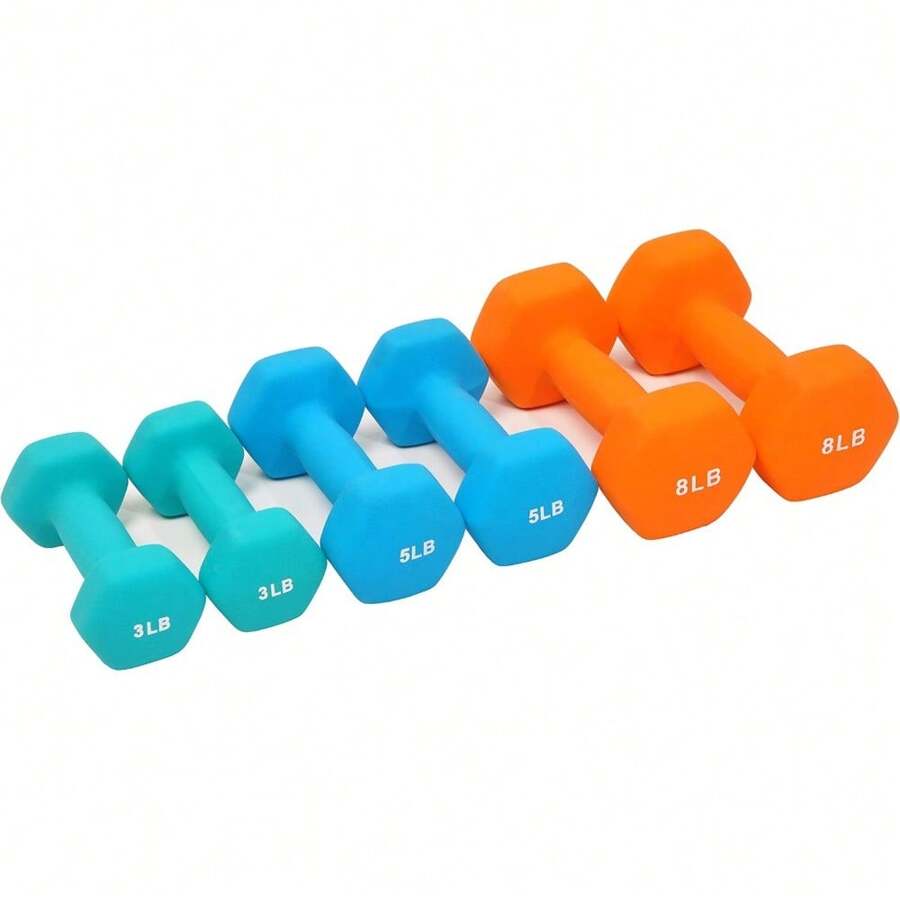Neoprene Dumbbell Hand Weights, Anti-Slip, Anti-Roll, Hex Shape ...