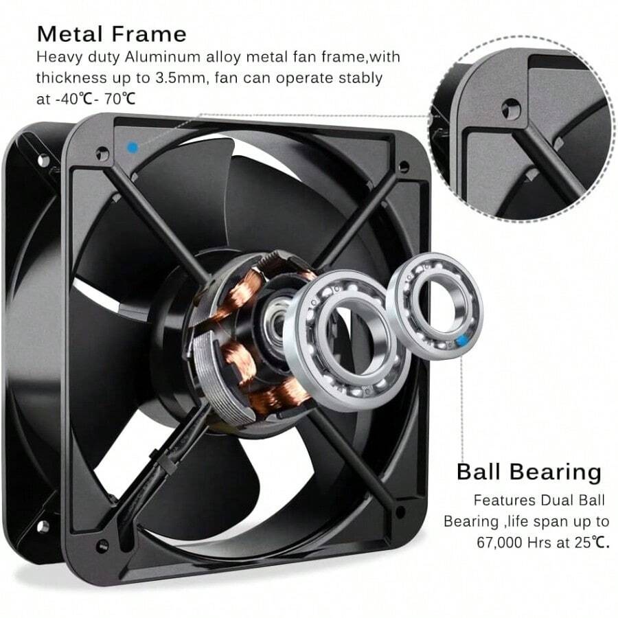 GDSTIME AC 220V Fan 200 X 60mm Axial Cooling Fan 240V 200mm X 200mm X 60mm Fan Big Airflow For ...