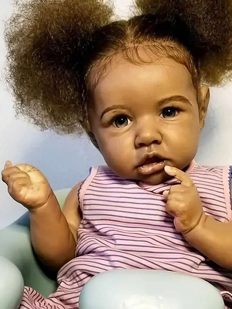 22"/55cm Lifelike Reborn Black Baby Doll, Realistic Newborn Infant ...