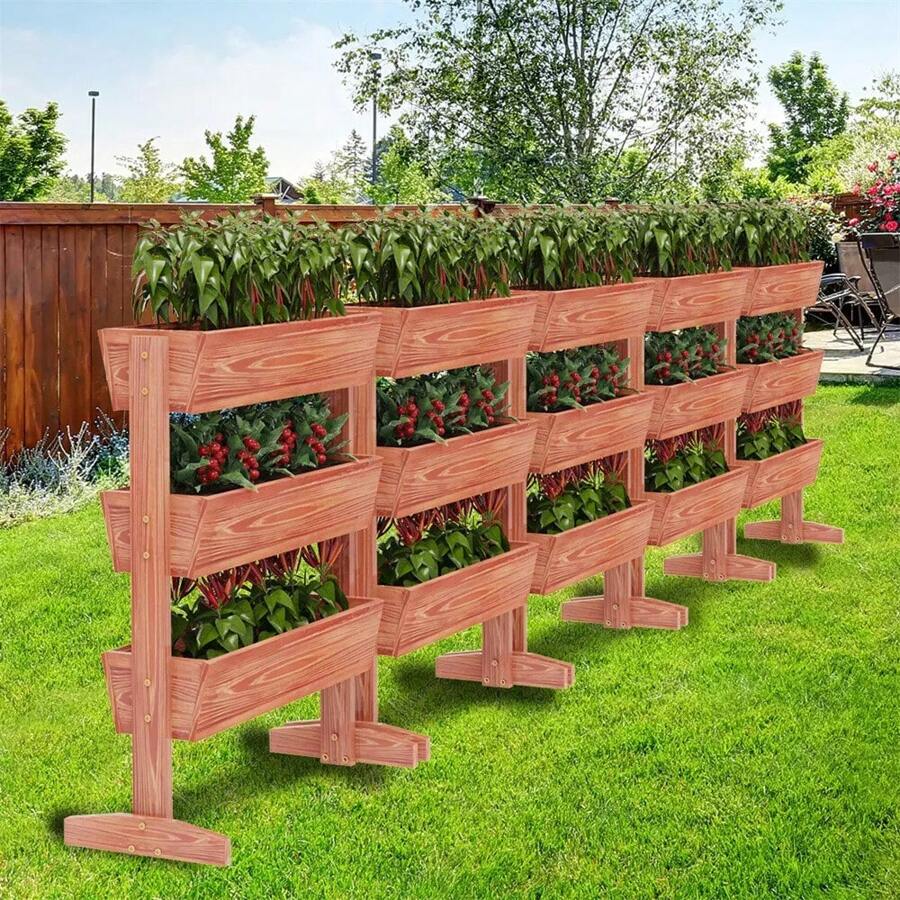 Elevated Vertical Wood Raised Garden Bed Planter Box Stand With Legs ...
