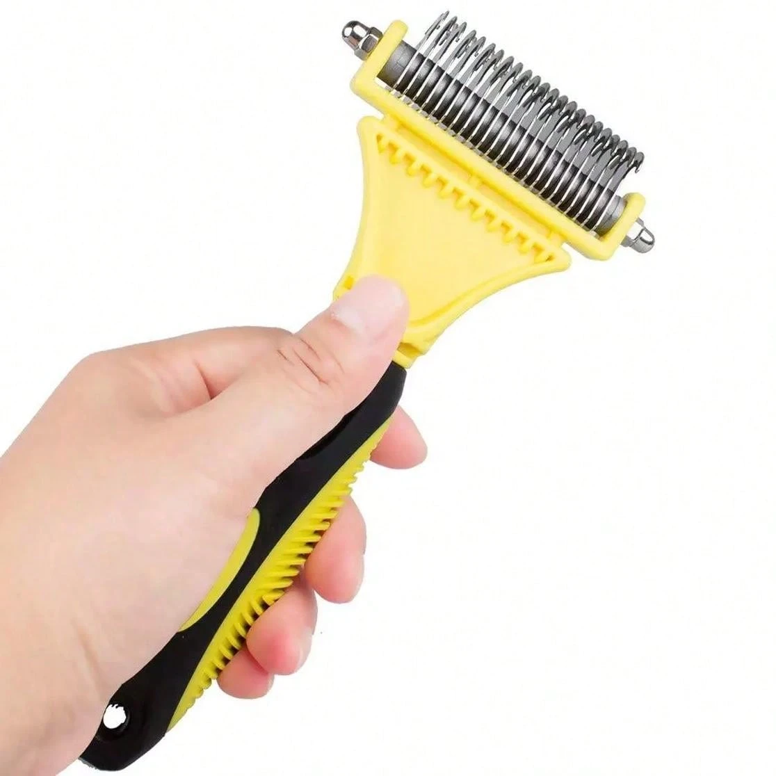 Dual-Sided Pet Grooming Brush - Stainless Steel Dog & Cat Deshedding ...