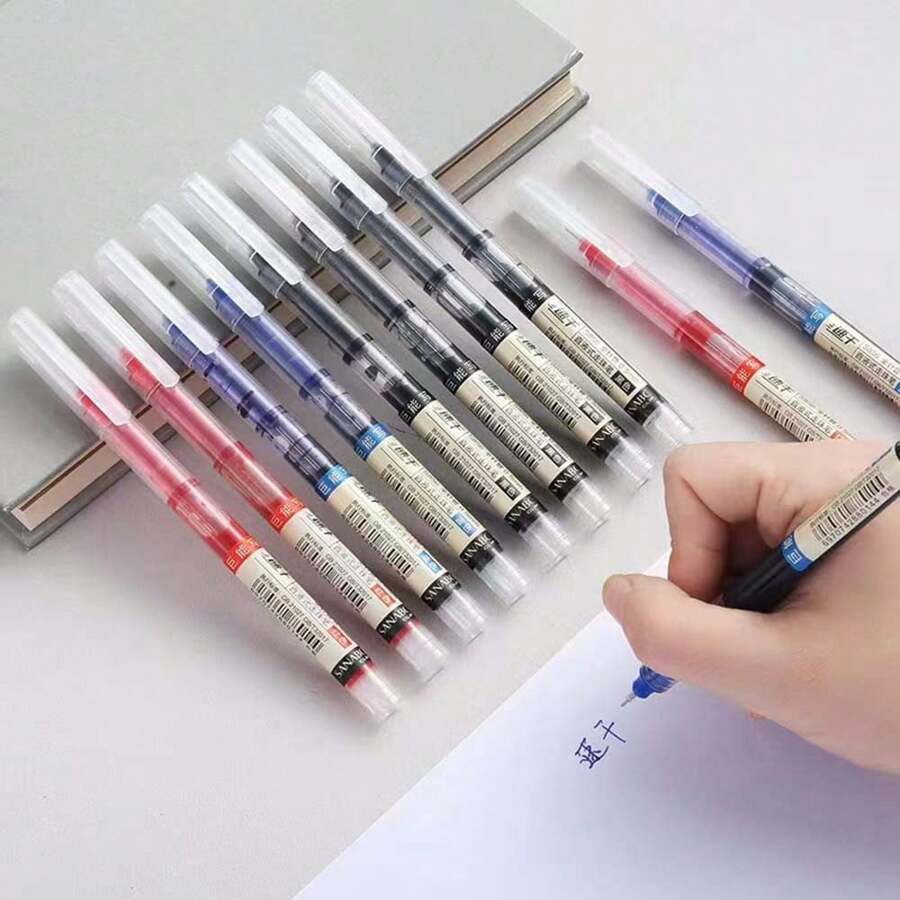 5-20pcsStraight Liquid Quick-Drying Rollerball Pen Gel Pen Student ...