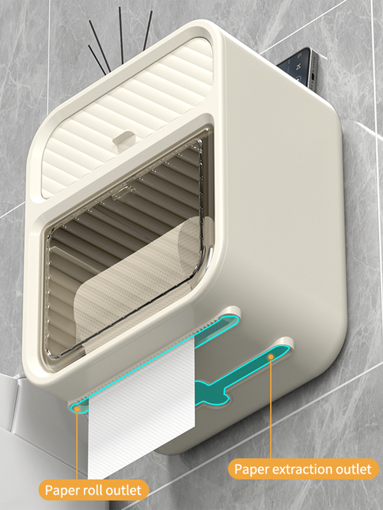 3pcs/Set Bathroom Tissue Paper Box, Wallmount Waterproof Facial Tissue ...